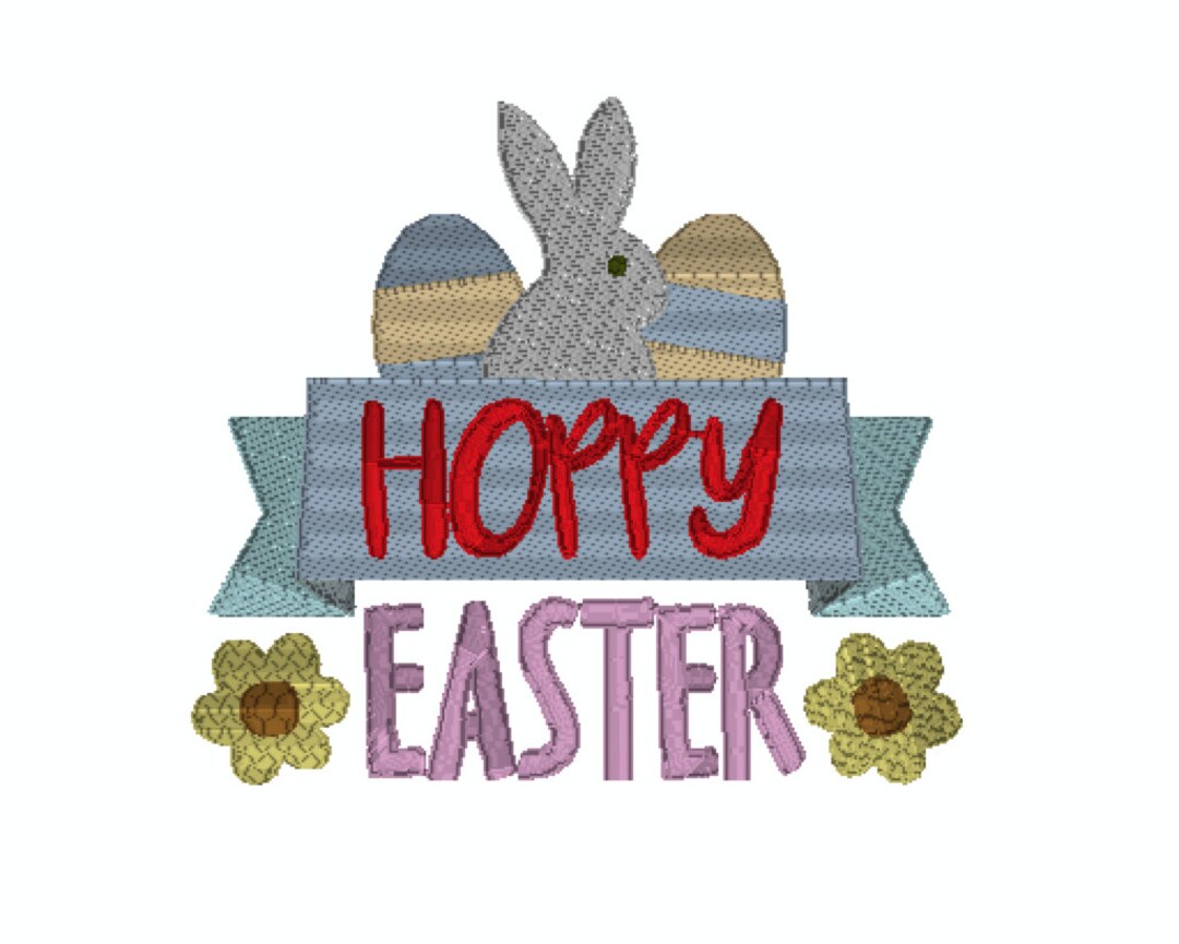 Easter Embroidery Design , Hoppy Easter Embroidery Design in 3 Sizes ...
