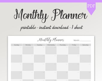 Monthly wall planner | Etsy