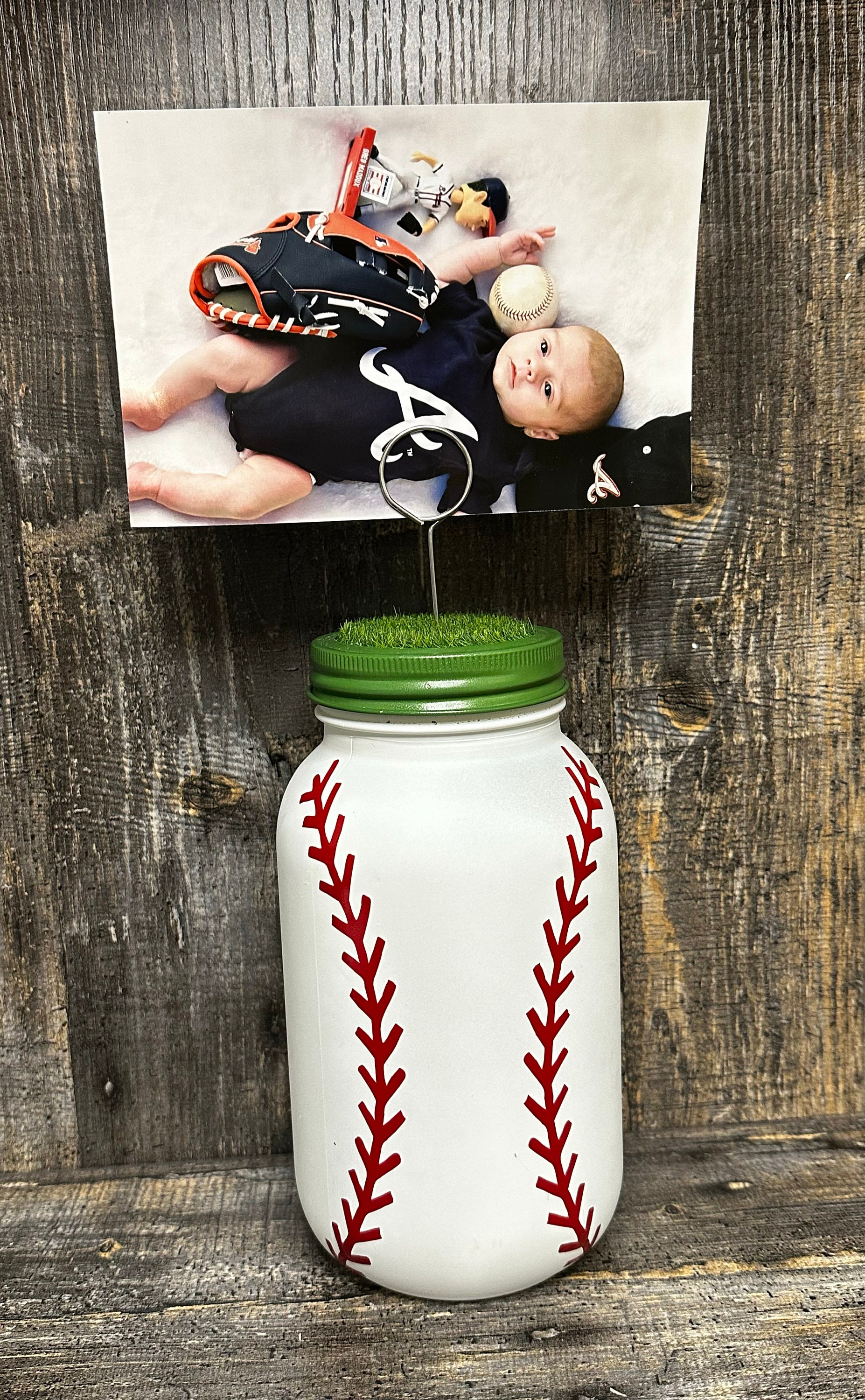 Baseball Mason Jar Centerpieces for Photos/table Numbers - Etsy