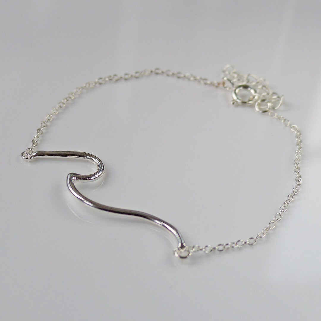 Ocean Wave Bracelet in Sterling Silver - Extender Chain - Mermaid ...
