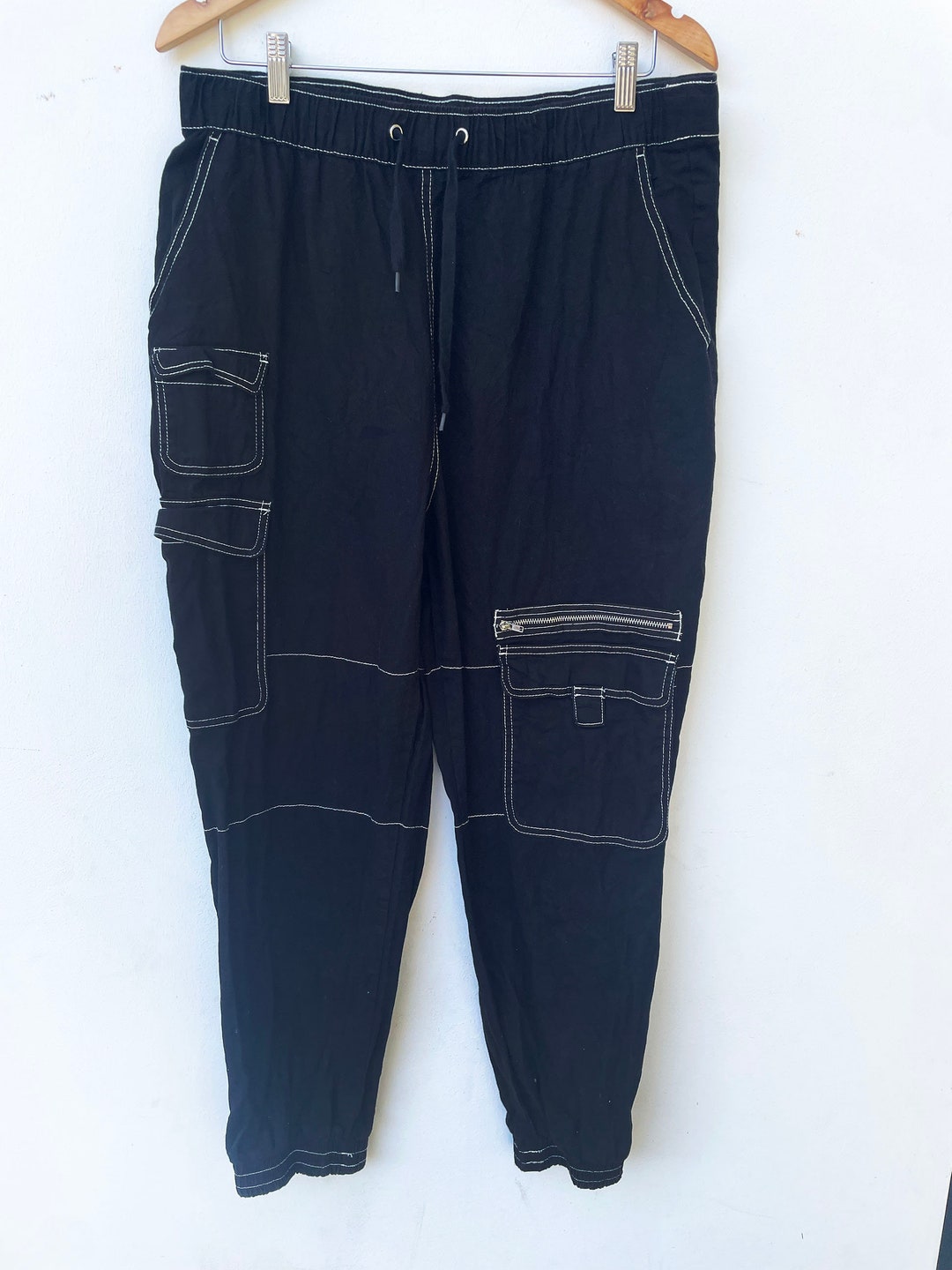 Vintage Hot Topic Cargo Black Cuffed Y2K Pants 1990s 2000s - Etsy
