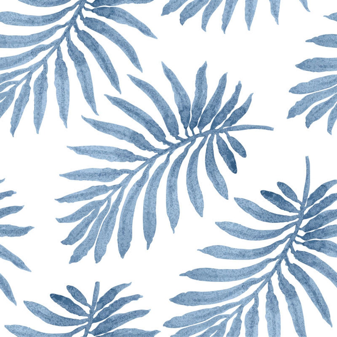Blue Palm Wallpaper // Removable Peel and Stick - Etsy