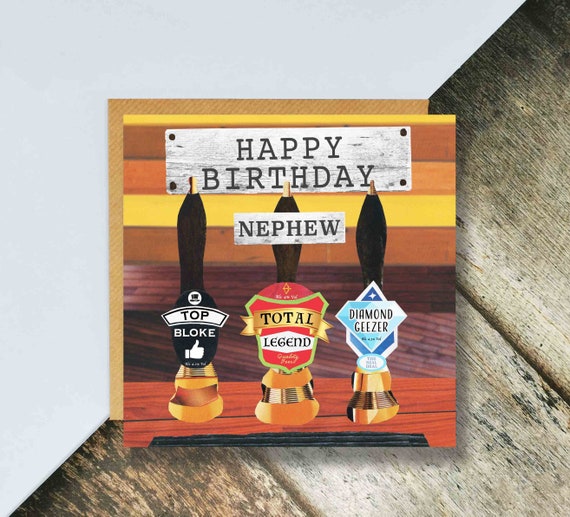 Cheers Nephew Birthday Card Complimentary Beer Taps Birthday | Etsy