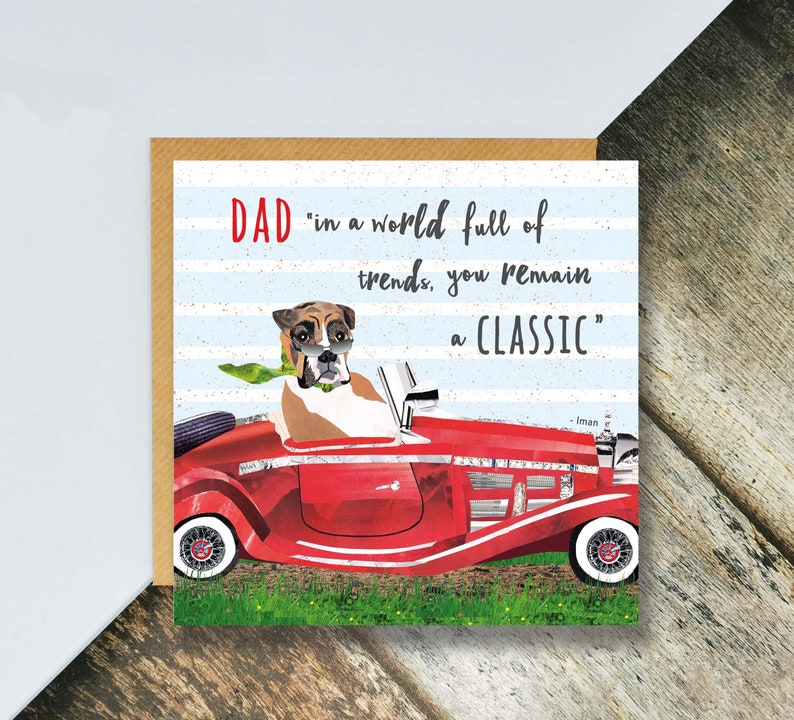 Birthday Dad Father's Day Card Classic Car Card Happy - Etsy