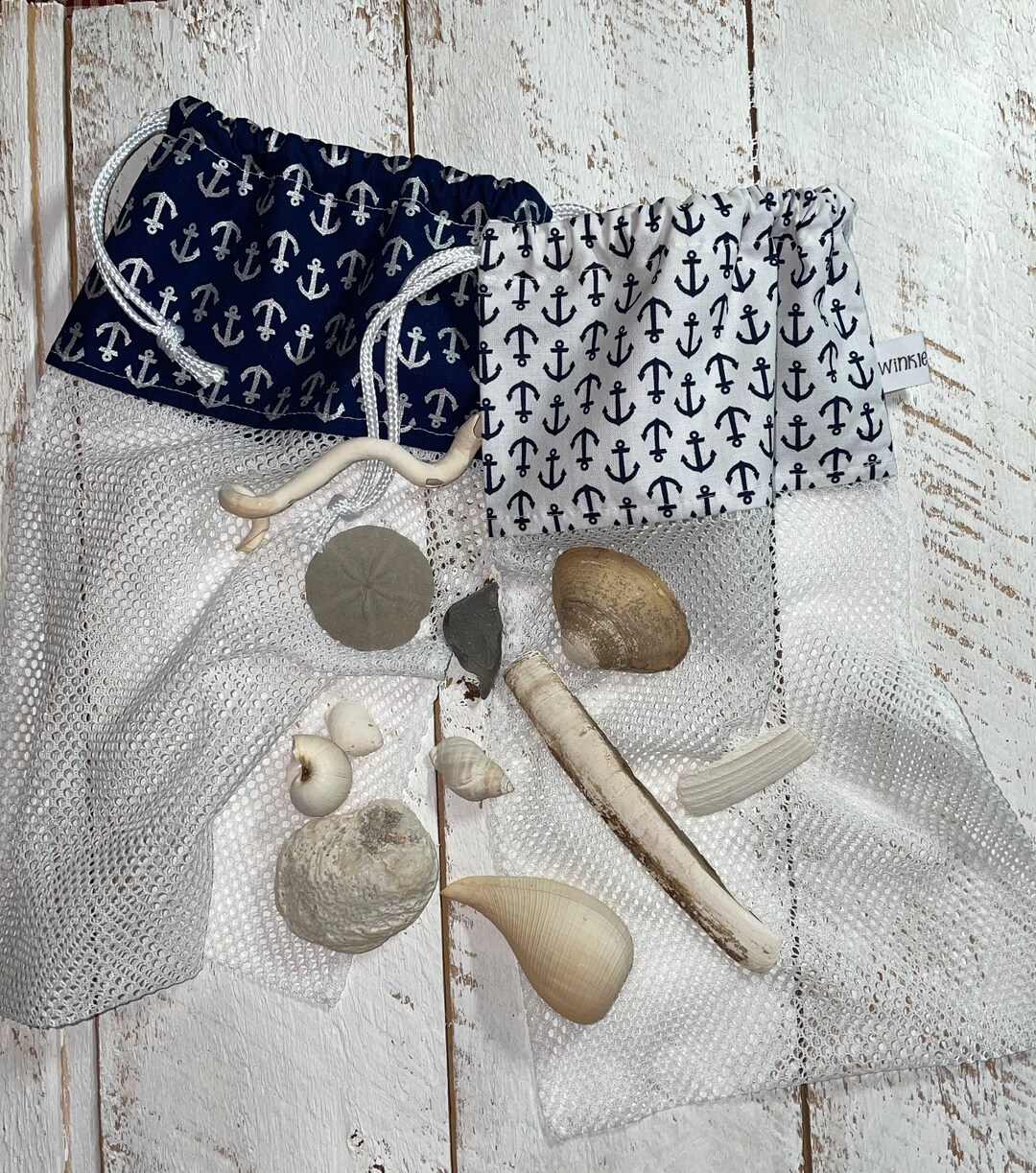 Sea Shell Collecting Bag Drawstring Sea Shell Bag Beach - Etsy