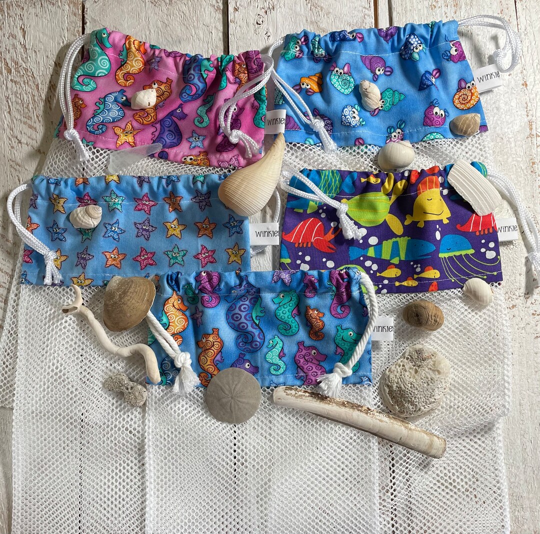 Sea Shell Collecting Bag, Drawstring Sea Shell Bag, Beach Tote for Sea ...