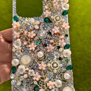 Blinged Out Glass Rhinestones Cell Phone Case Handmade Bling - Etsy