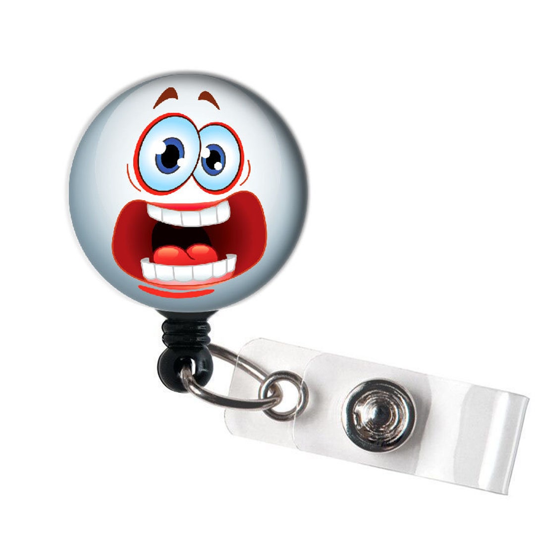 Halloween Emoji Funny Funky Face Retractable ID Badge Reel - Etsy