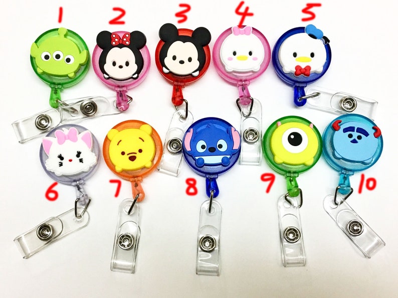 SALE !!!!! Cute Cartoon Character Retractable ID Badge Reel ID Badge ...