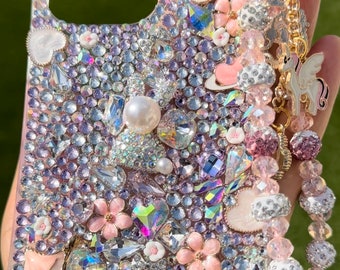 Handmade Blinged Out Glass Rhinestones Cell Phone Case Bling Bling - Etsy