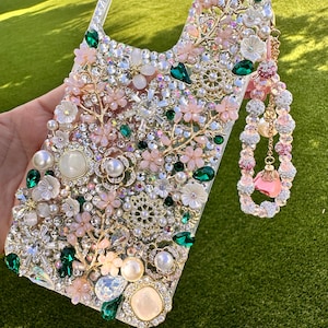 Blinged Out Glass Rhinestones Cell Phone Case Handmade Bling - Etsy