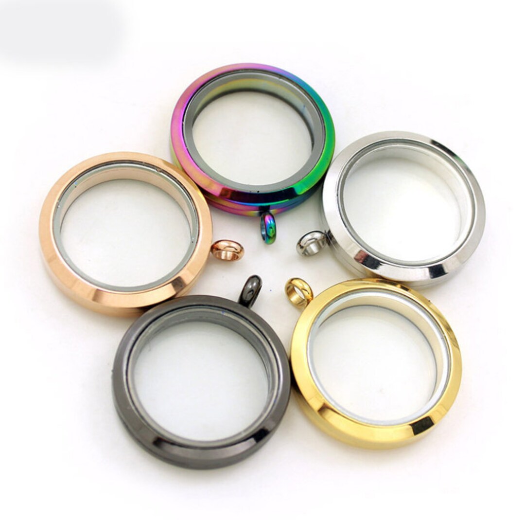 DIY 1 Pc 30mm Empty Floating Locket Screw Twist Top Open Pandent ...