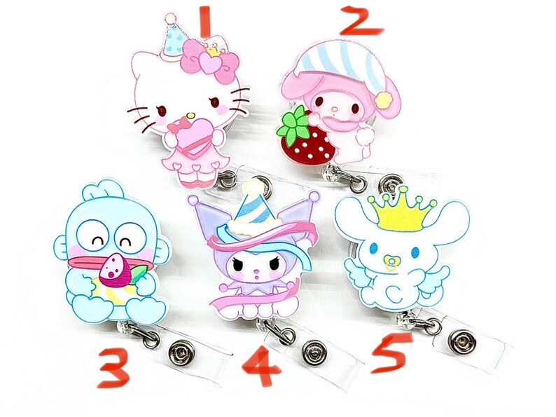 SALE !!!!! 1 Pc Cute Cartoon Character Retractable ID Badge Reel ...