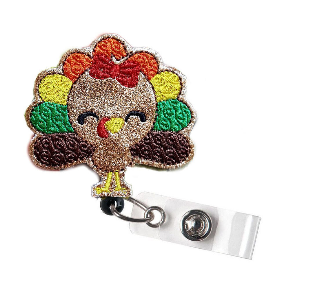 Turkey Embroidered Felt Retractable ID Badge Reel / Name Badges / ID ...