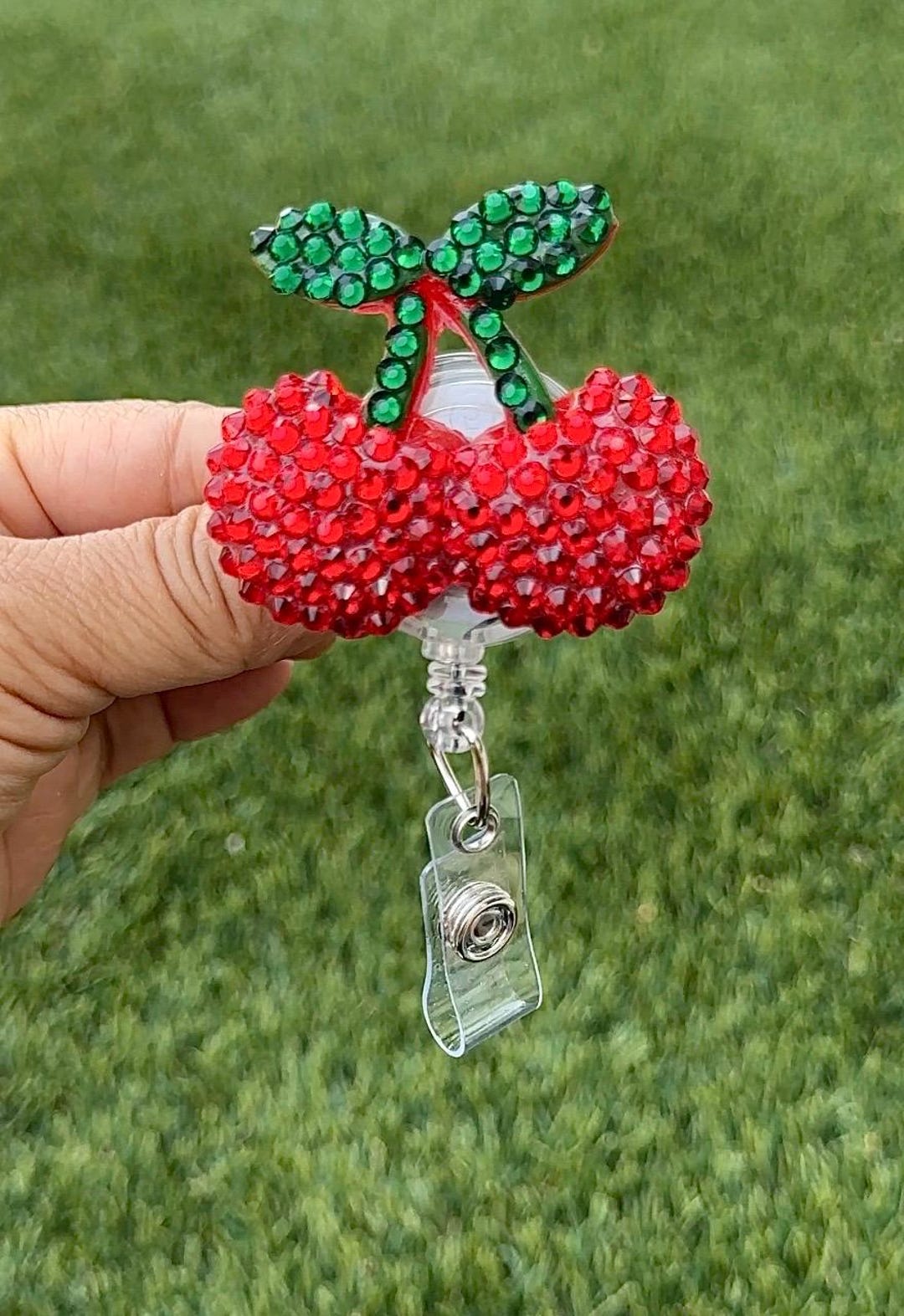Cute Blinged Out Glass Rhinestones Cherry Cartoon Character With ...