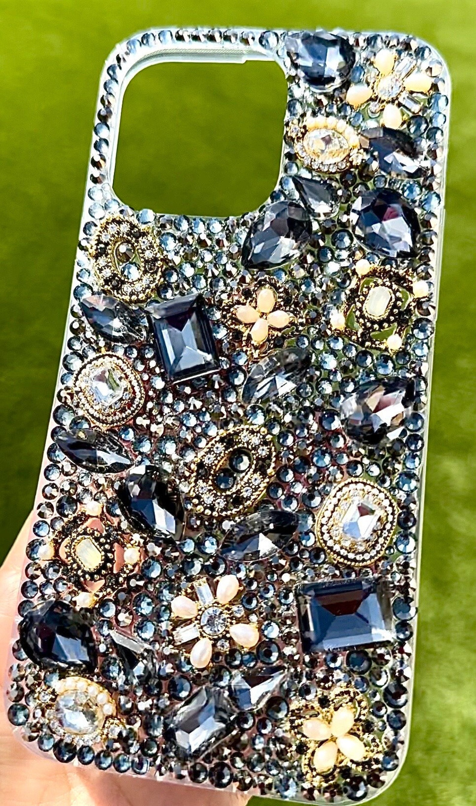 Handmade Blinged Out Glass Rhinestones Cell Phone Case Bling Bling - Etsy