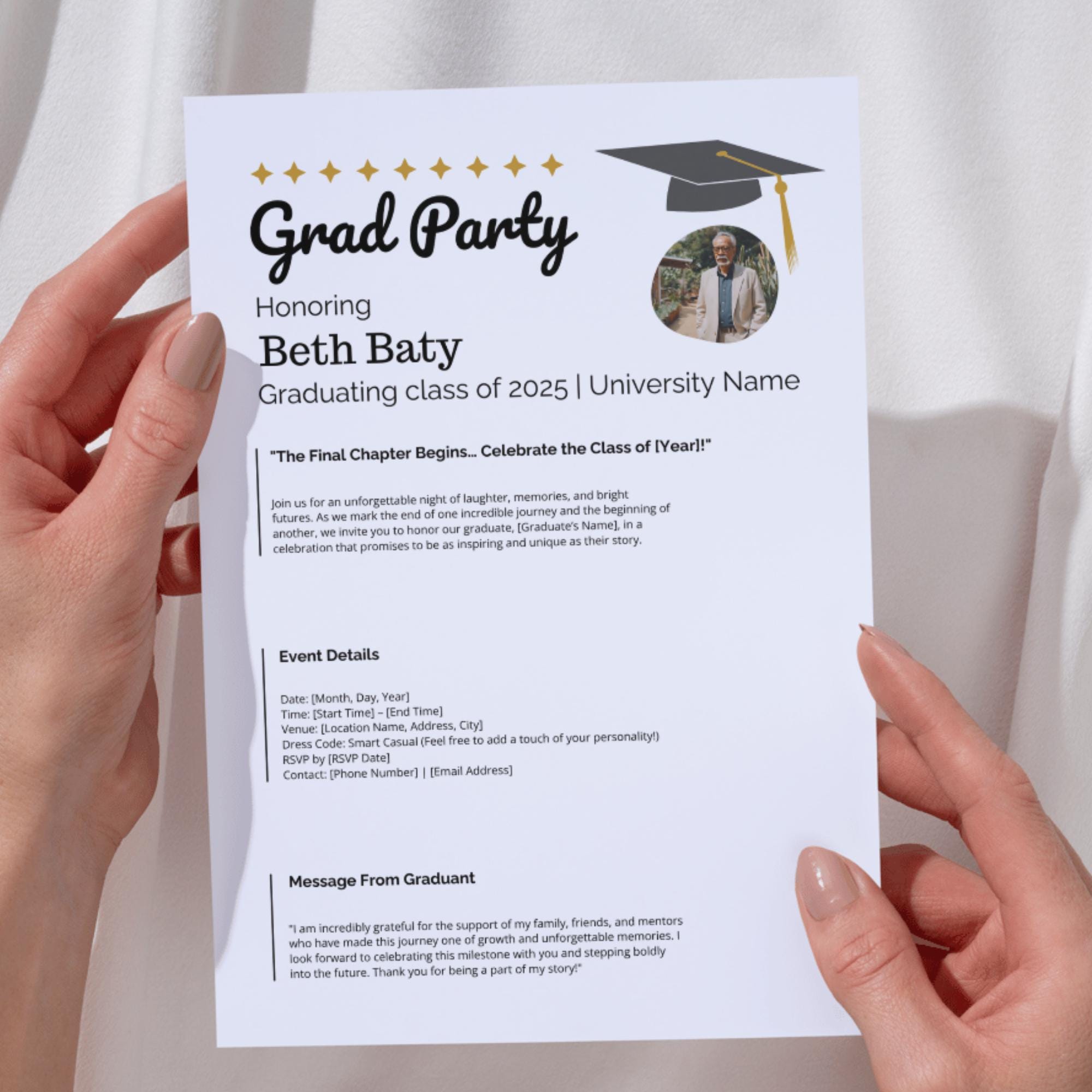 Custom Graduation Invitation | Customizable Canva Template | Class of ...