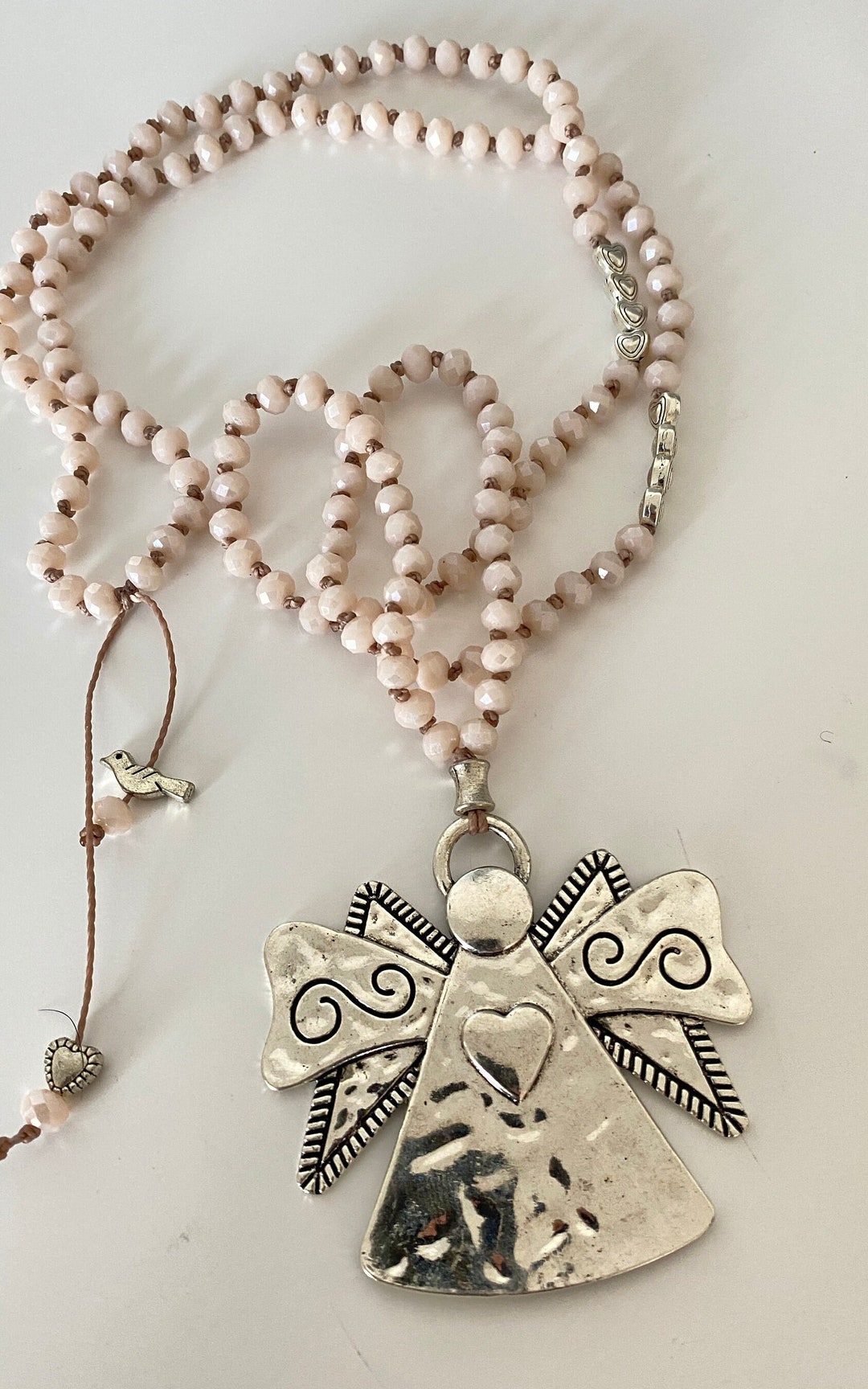 Long Silver Angel Necklace. Long Silver Angel Necklace. Necklace With ...