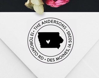 Custom Iowa Map Return Address Stamp Perfect Gift for - Etsy