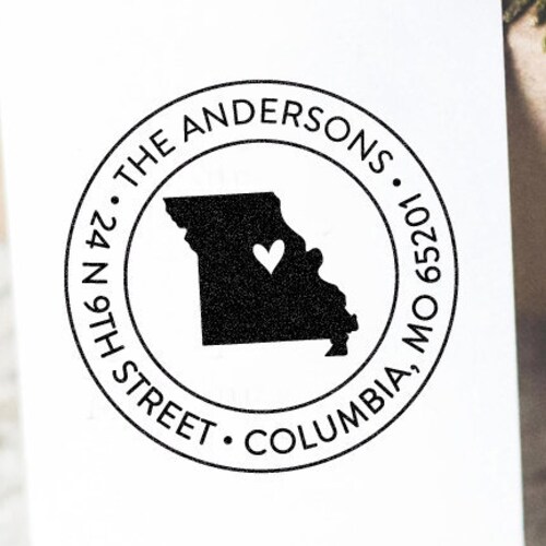 Missouri Return Address State Stamp Personalized Rubber - Etsy