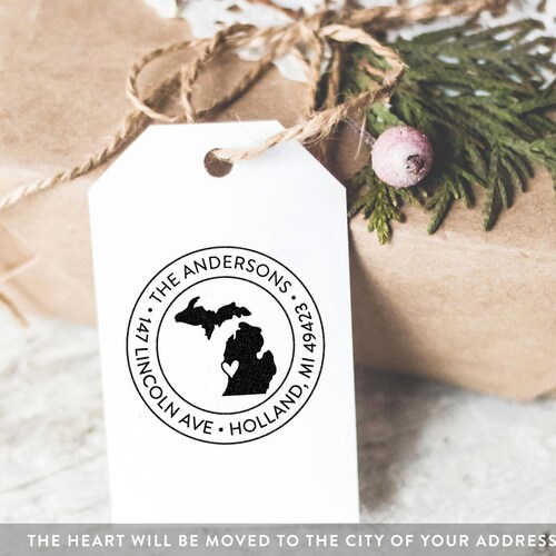 Michigan Address Stamp Self Inking Return Address Stamp - Etsy