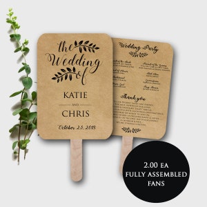 Wedding Fan, Wedding Fans, Rustic Program Fans, Wedding Programs ...