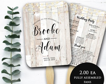 Wedding Program Fans Assembled Wood and Lace Collection - Etsy