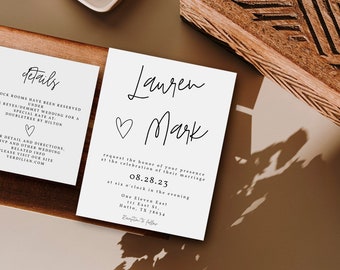 Modern Wedding Invitations Simple Wedding Invitations - Etsy