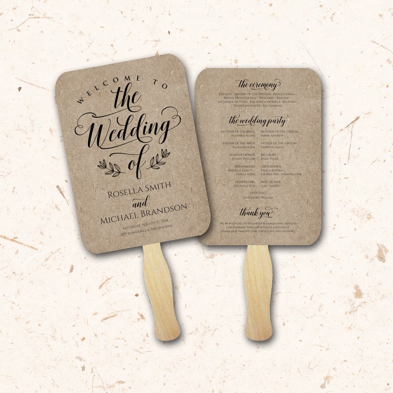 Wedding Program Fan - Etsy