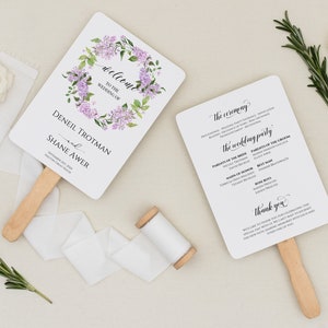 Wedding Fan Program Template, Canva Template, Program Fans for Wedding ...