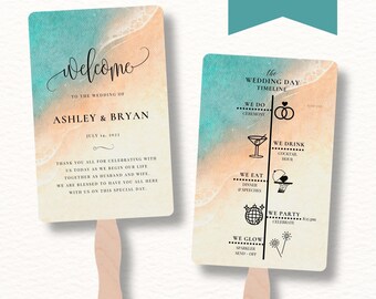Rustic Wooden Floral Wedding Program Fans Petal Fan - Etsy