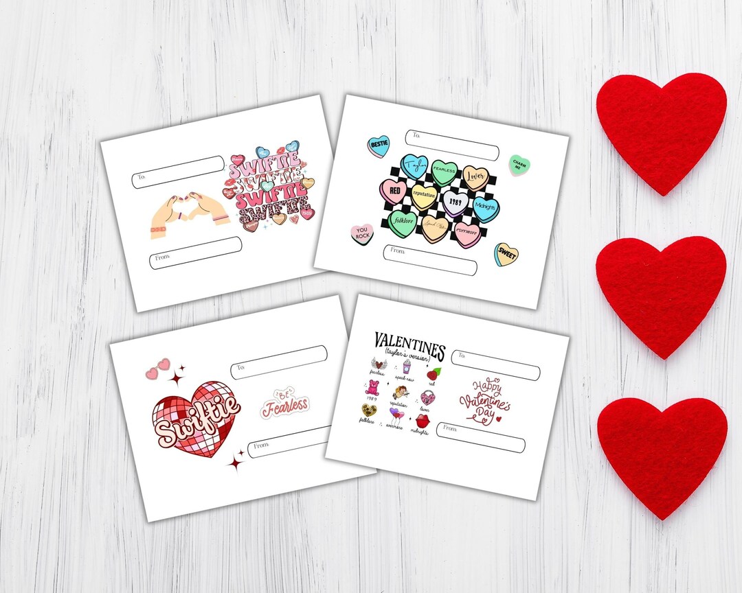 Printable Pop Star Valentines Day Cards, Merch, Kid's Valentines Gift ...