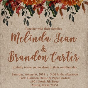Rustic Fall Wedding Invitation Wedding Invites Kraft Wedding - Etsy