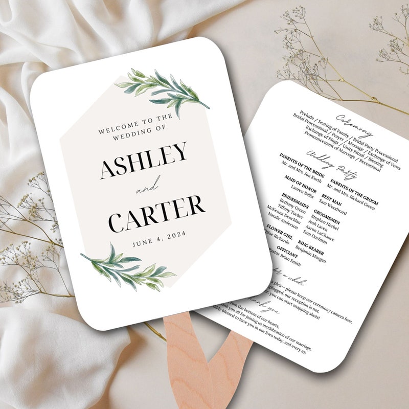 Wedding Fan Template - Etsy
