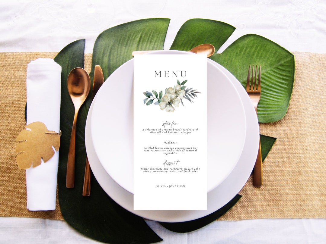 Printed Wedding Menu, Dinner Menu Cards for Any Event Editable - Etsy