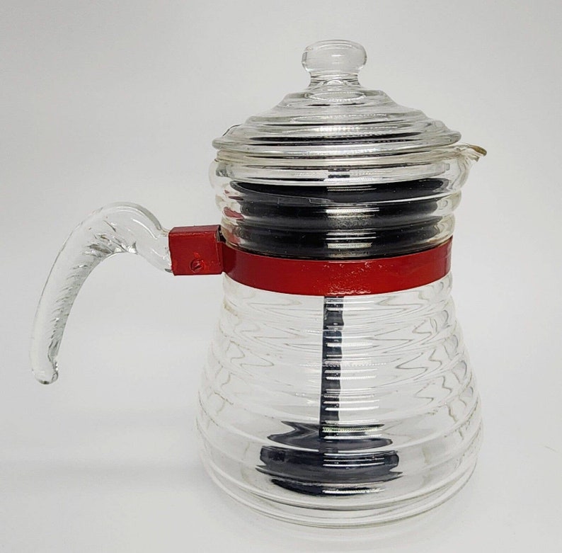 Rare Mckee Range-tec Beehive Teapot W/orig. Percolator 6 Cups Red Band ...