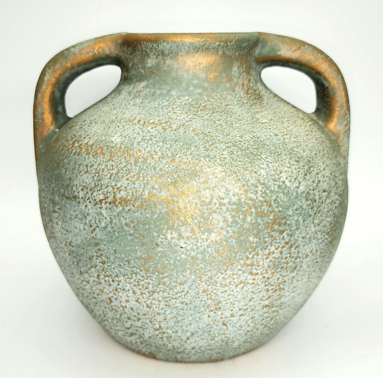 David Harris 2-handled Jug Turquoise W/gold Accents Harris Potteries ...