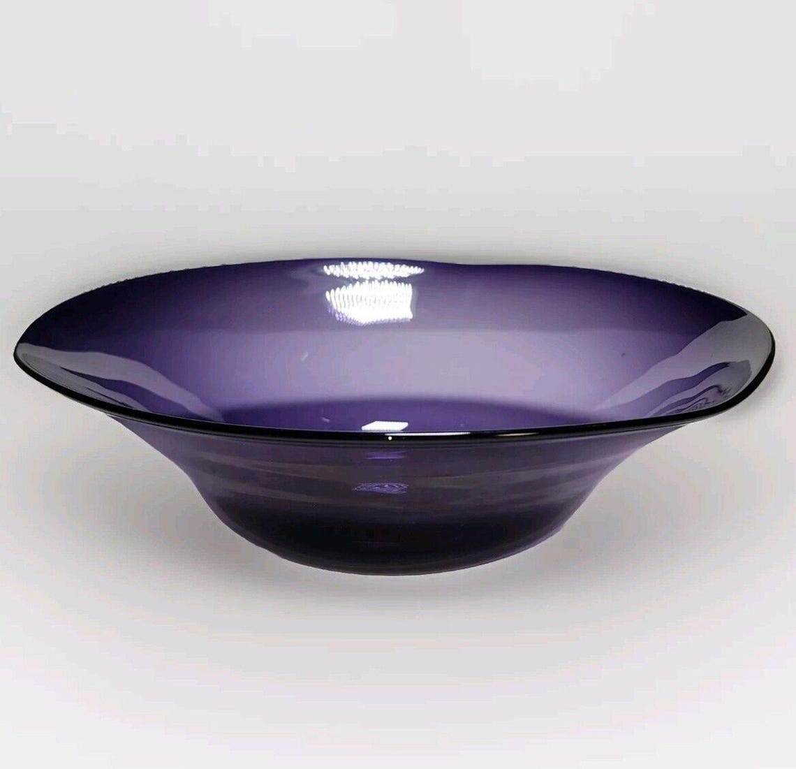 Rare Blenko Asymetrical Art Glass Bowl by Wayne Husted 5429 Purple ...