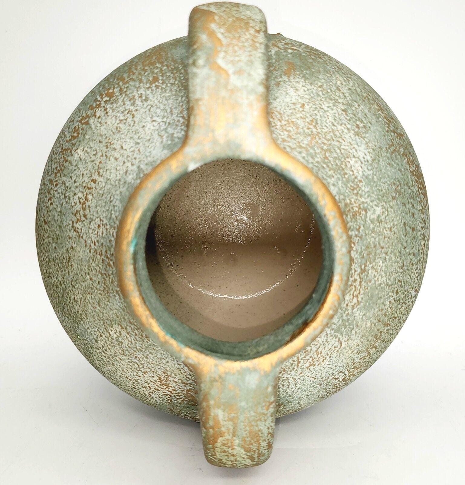 David Harris 2-handled Jug Turquoise W/gold Accents Harris Potteries ...