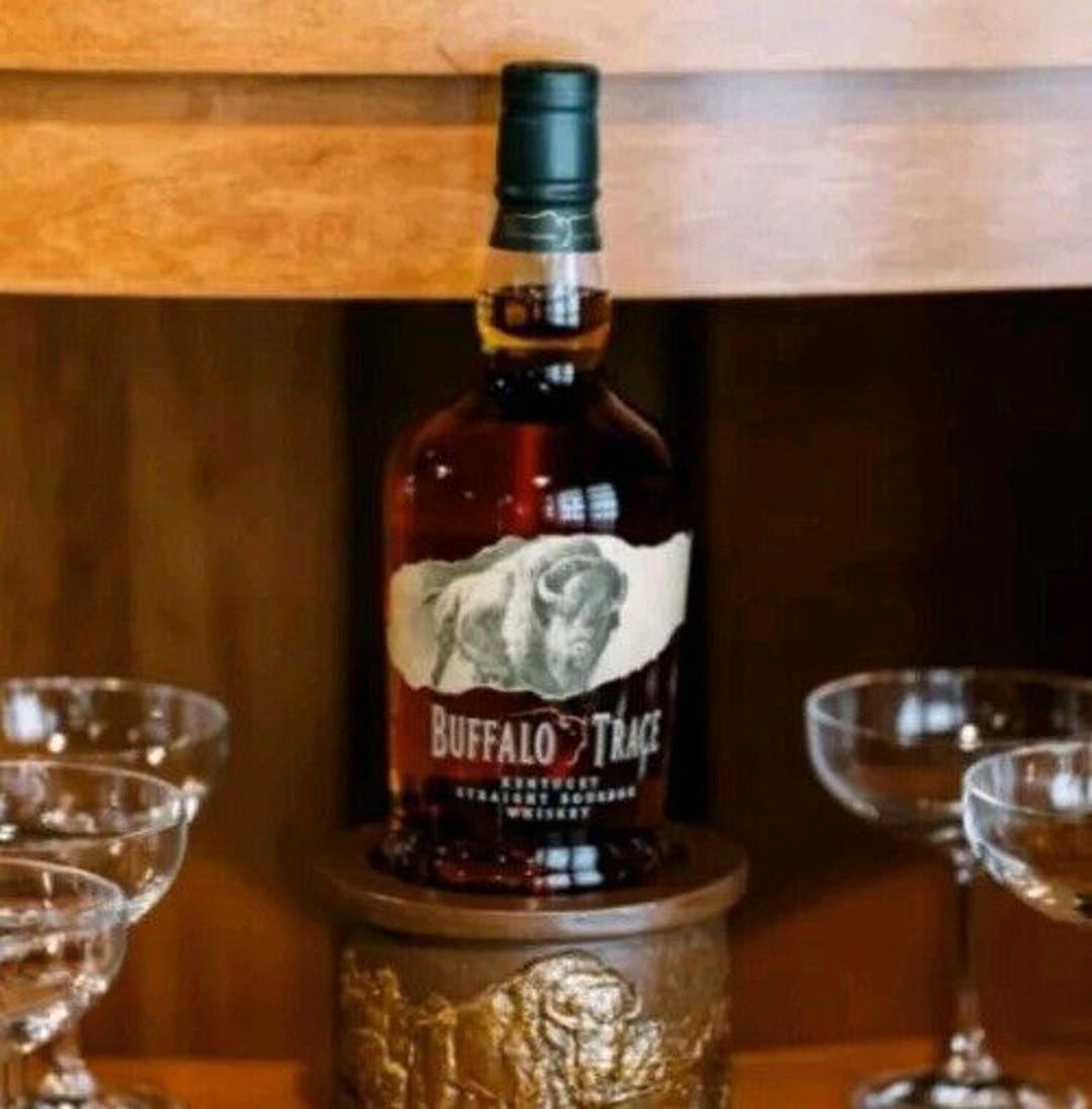 Vintage Buffalo Trace Bottle Glorifier Display Stand W/golden Buffalo ...