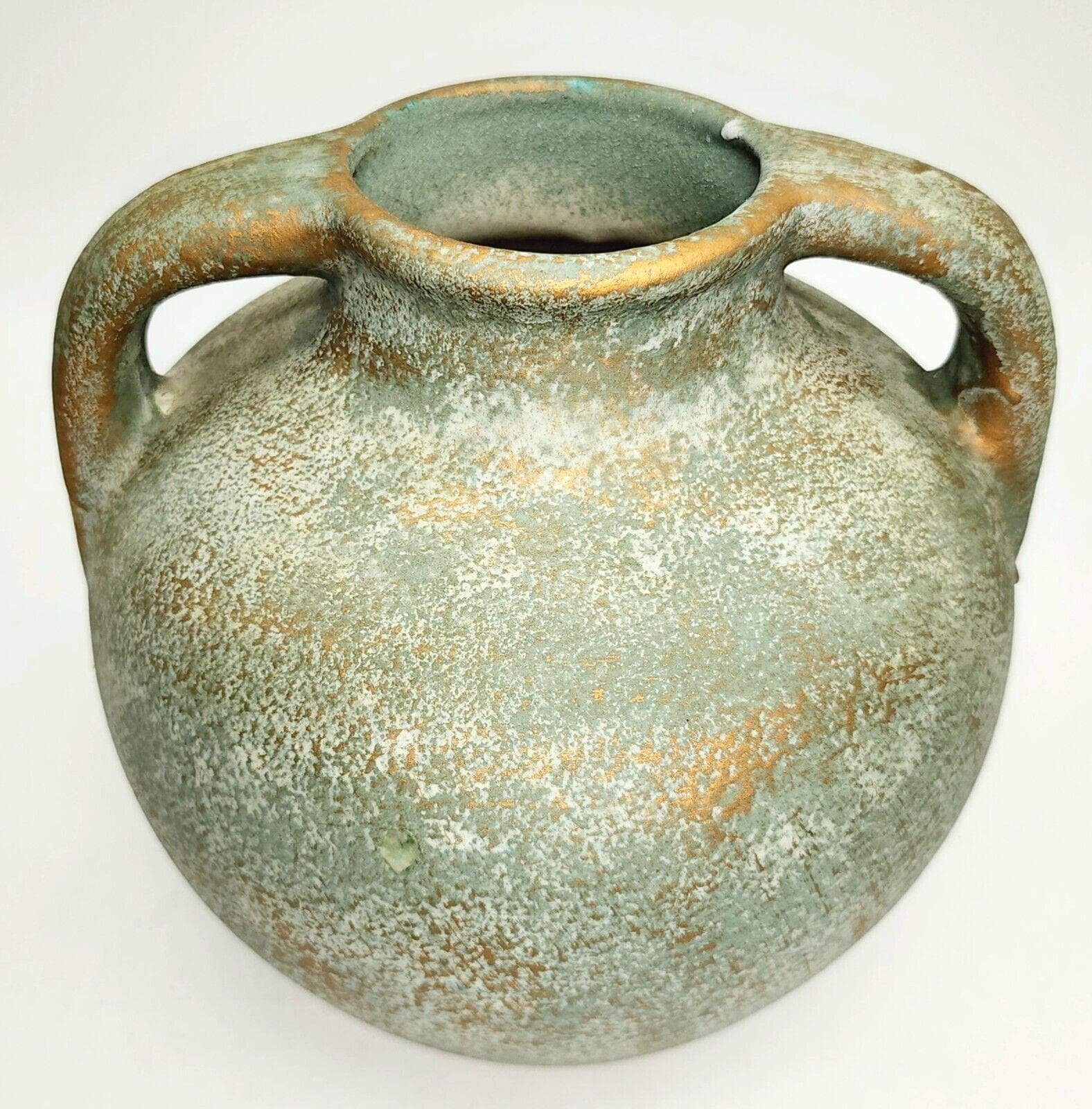 David Harris 2-handled Jug Turquoise W/gold Accents Harris Potteries ...