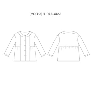 MOCHA Eliot Ruffle Blouse PDF Sewing Pattern - 4 Kinds of Paper(a4, US ...