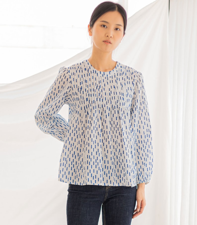 Belle Pintuck Blouse PDF Sewing Pattern - 4 Kinds of Paper (A4, US ...