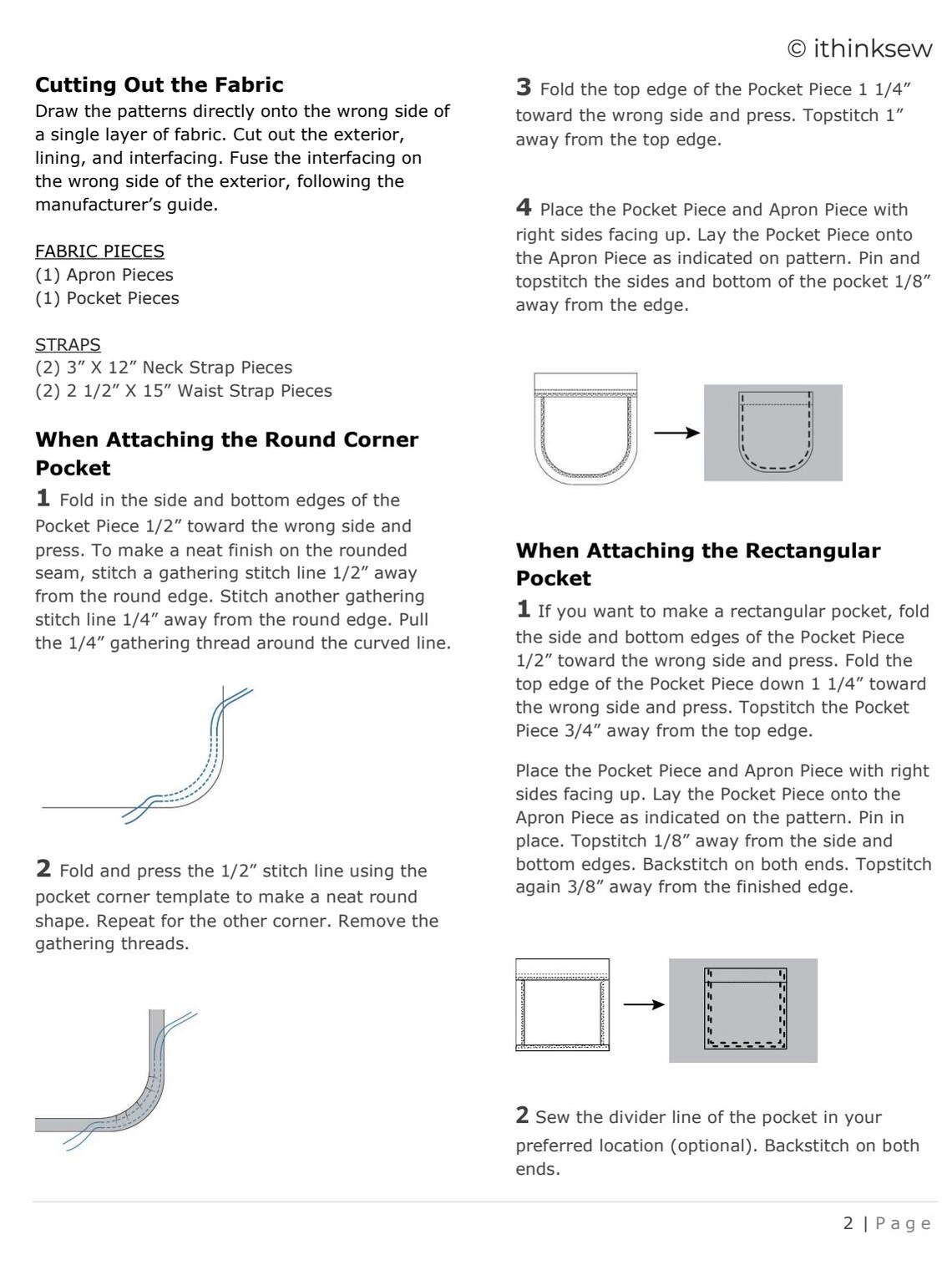 3 Styles Mina Kid's Apron PDF Sewing Pattern (4 Sizes) - Etsy