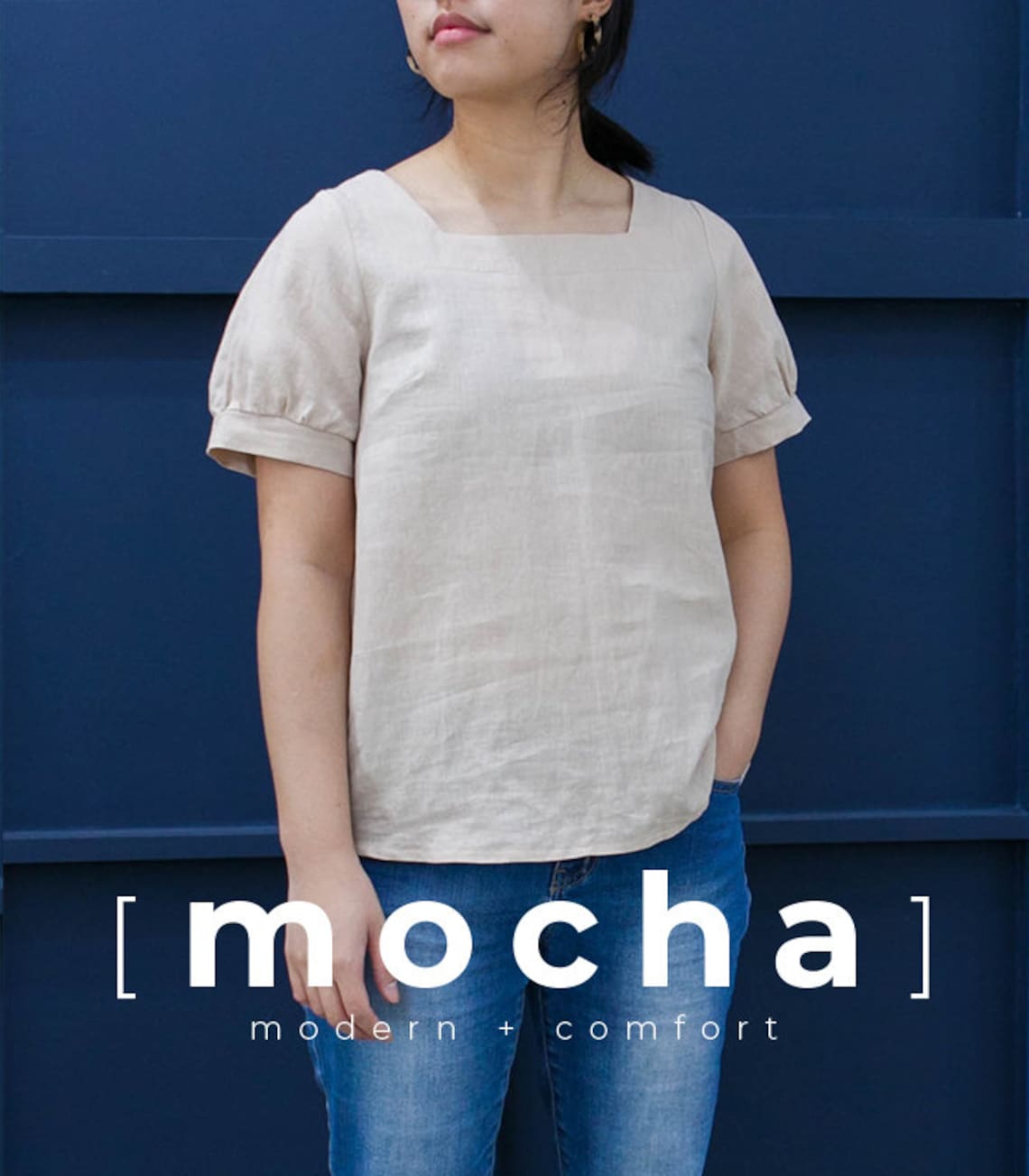 Oliwia Square Neck Blouse PDF Sewing Pattern 4 Kinds of - Etsy