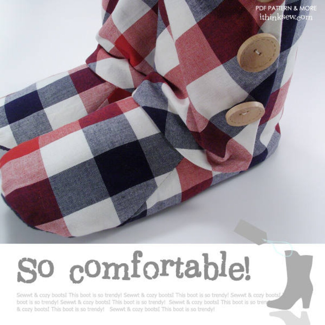 Adult 3 Button Boots PDF Sewing Pattern - Etsy