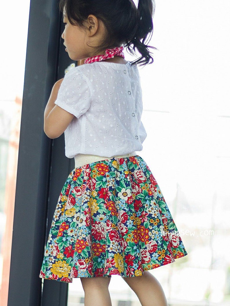 Ariel Girls Circle Skirt PDF Sewing Pattern & Video Tutorial | Etsy