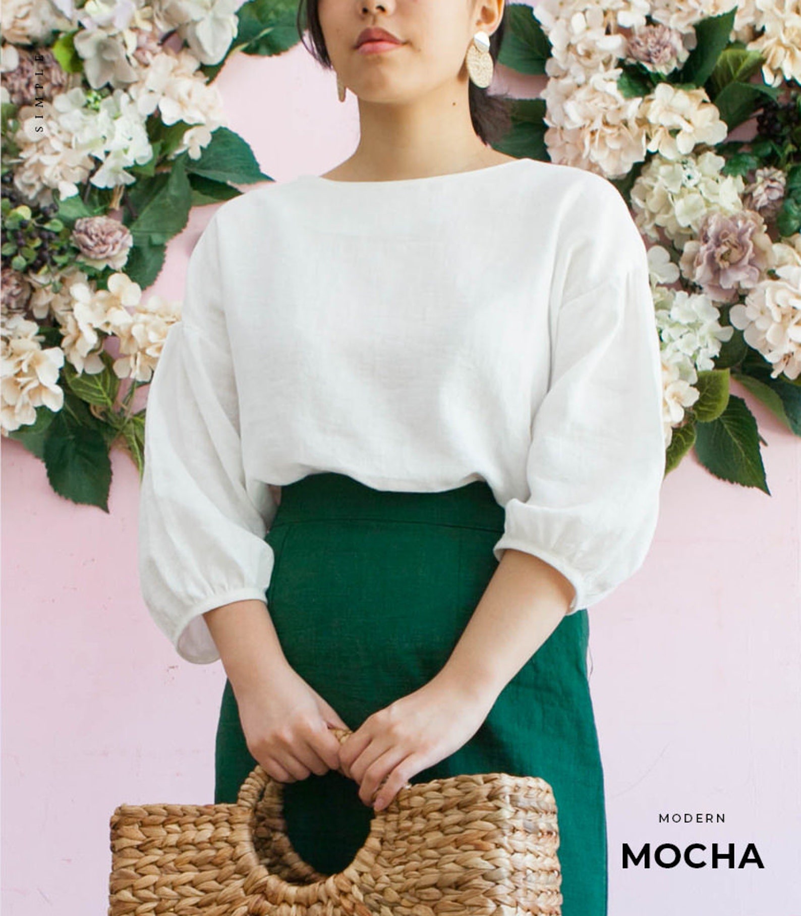 MOCHA Puff Sleeve Blouse PDF Sewing Pattern - Large Paper Printshop ...