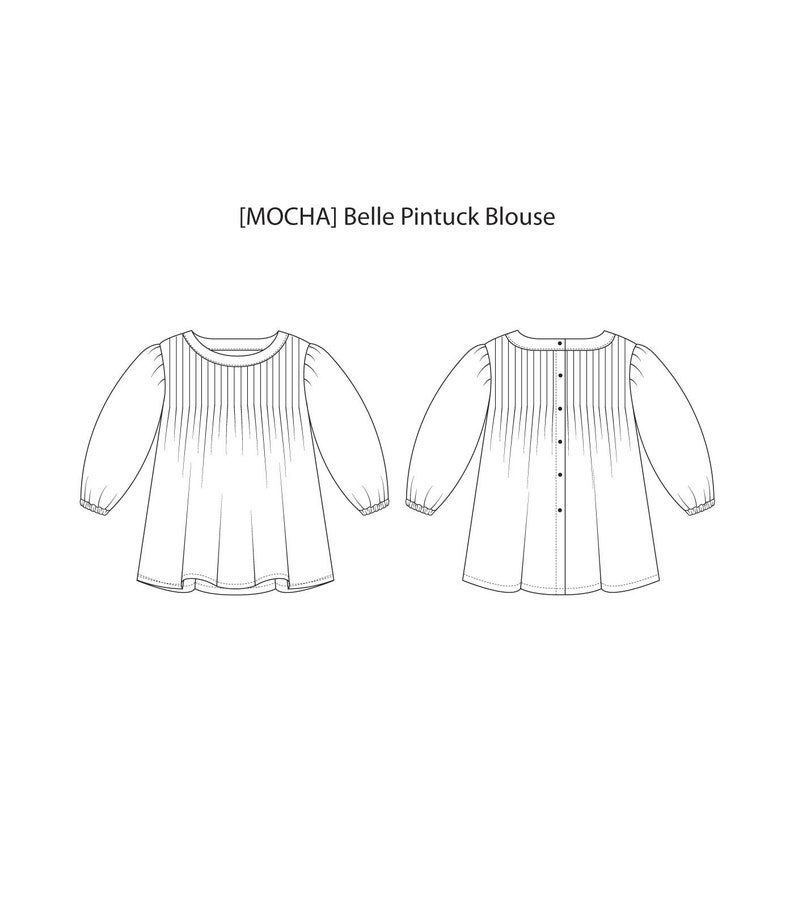 Belle Pintuck Blouse PDF Sewing Pattern - 4 Kinds of Paper (A4, US ...