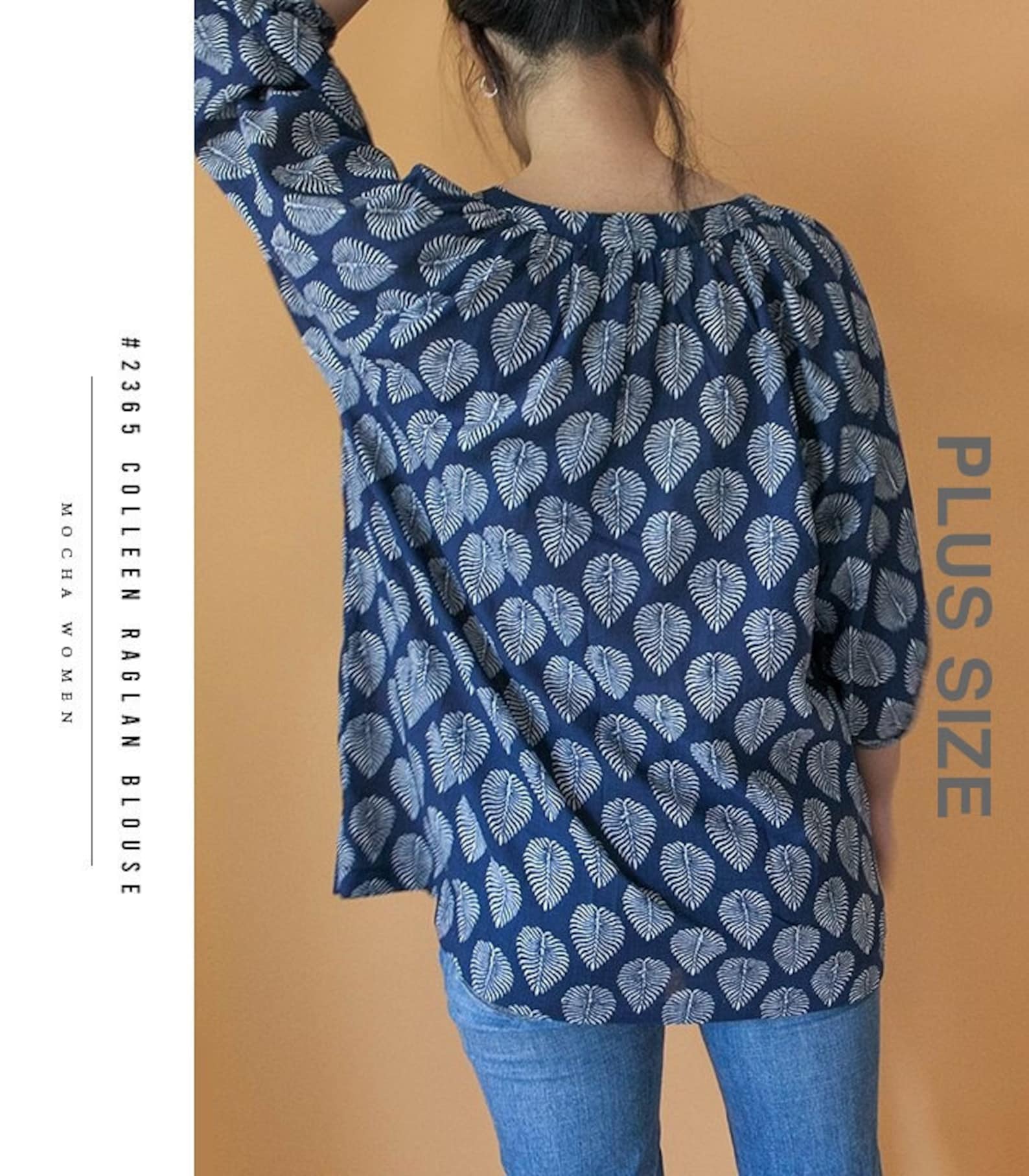 MOCHA Plus Size Colleen Raglan Blouse PDF Sewing Pattern - 4 Kinds of ...